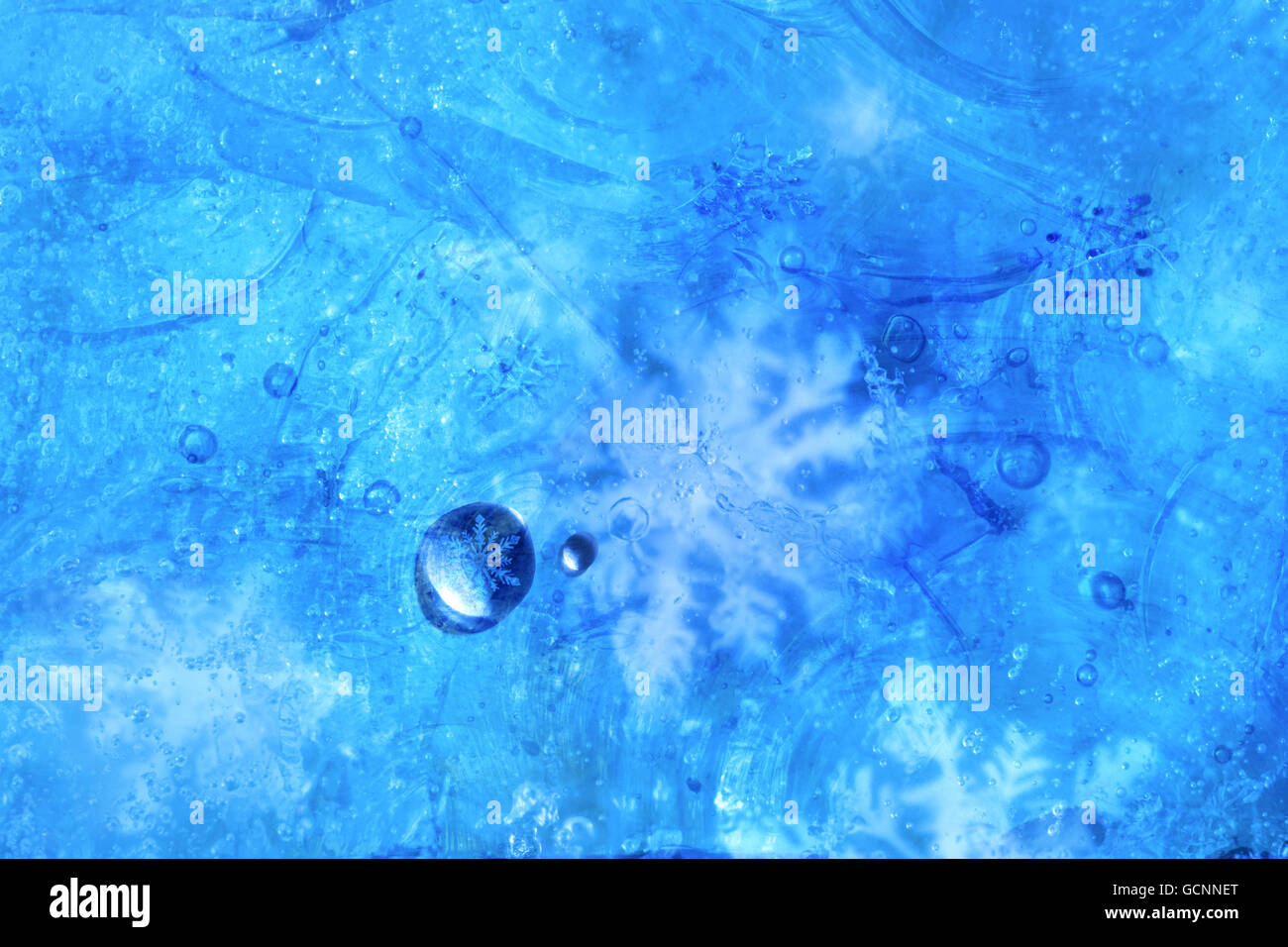 Layered ice surfaces and a photographed ice sheet with ice crystals ...