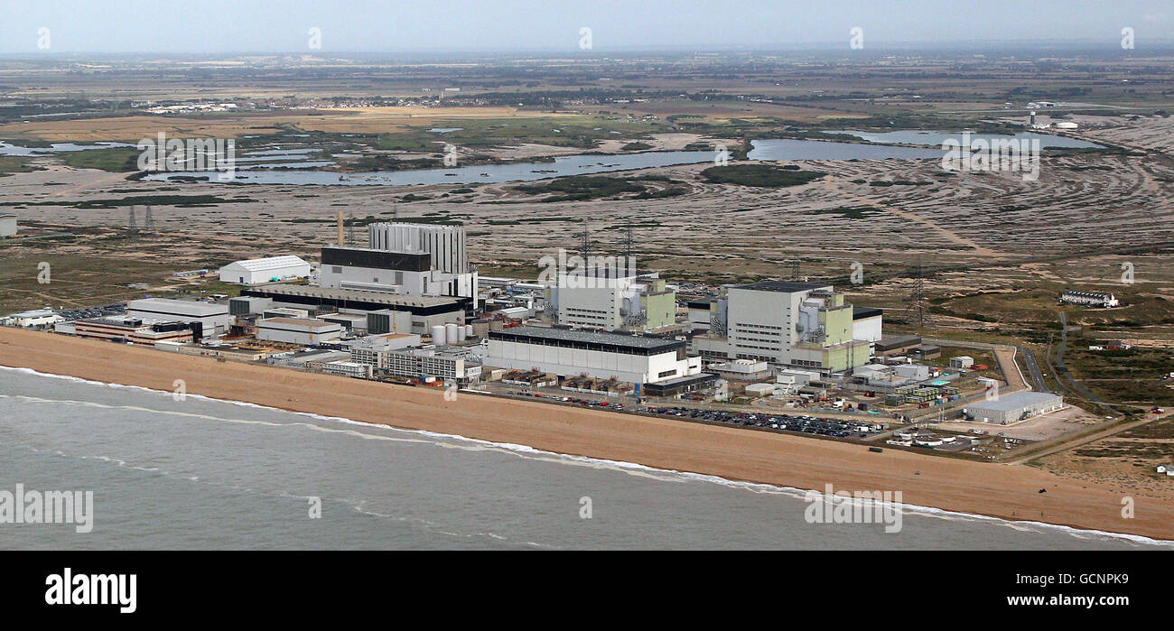 Aerial view of the dungeness nuclear power station in kent hi-res stock ...