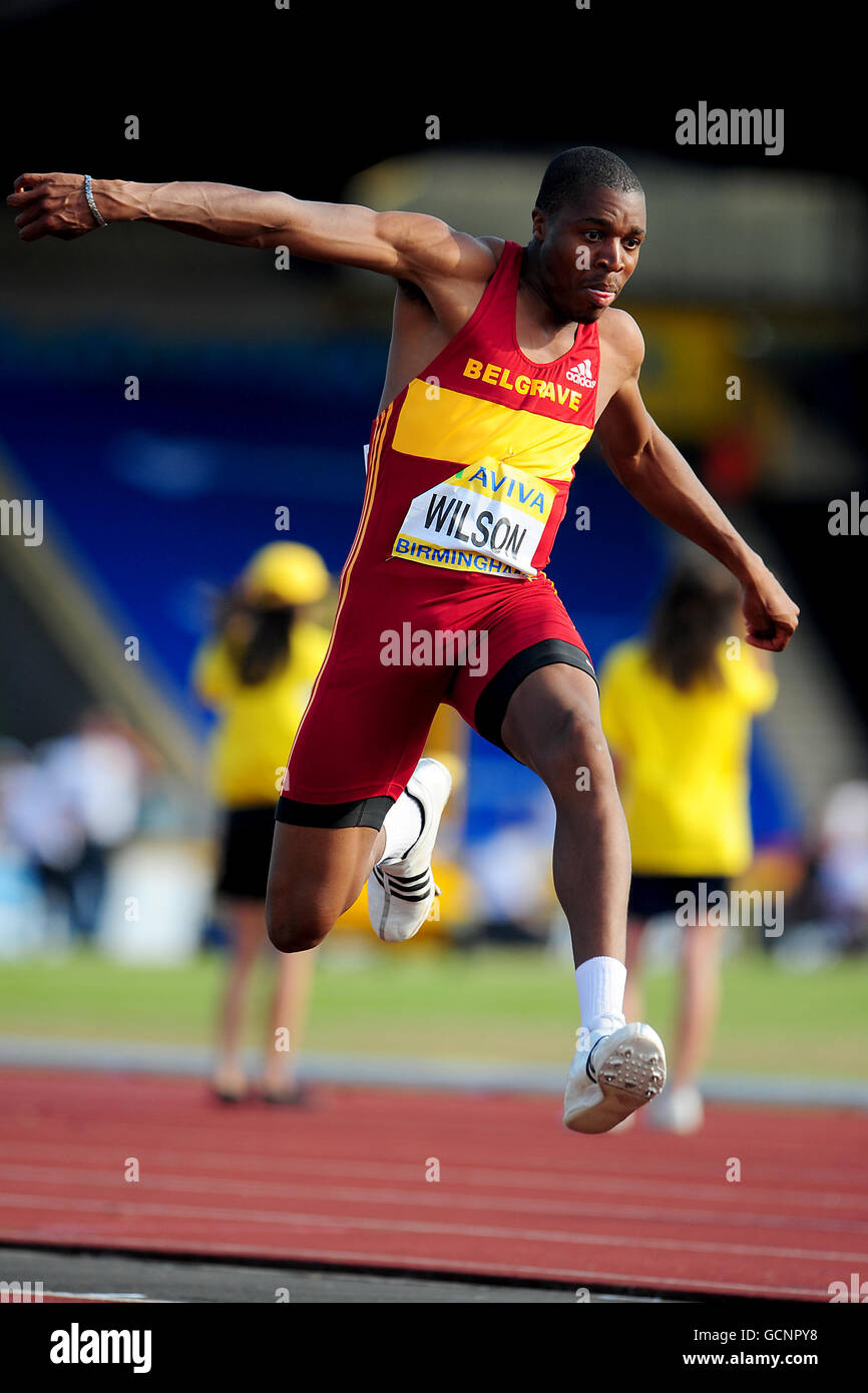 Gary wilson competes in the mens triple jump hi-res stock photography ...