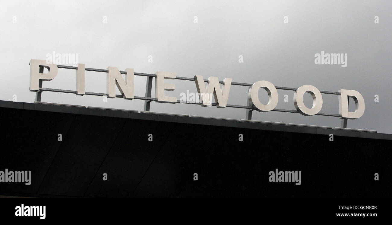 The front gate of Pinewood Studios in Iver Heath, Buckinghamshire. Film ...