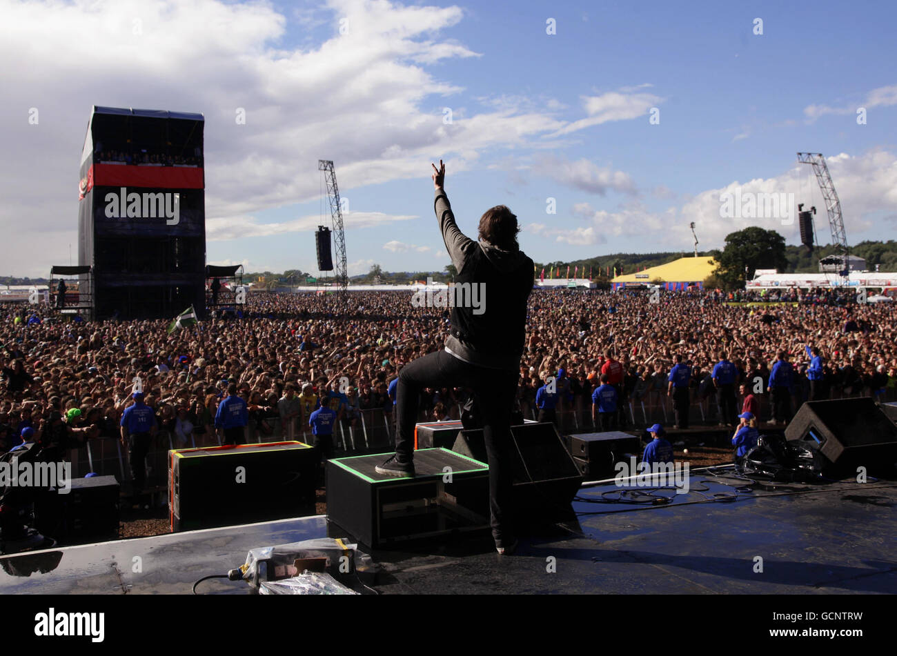 Josh Franceschi of You Me At Six performing on the Main Stage, at the ...