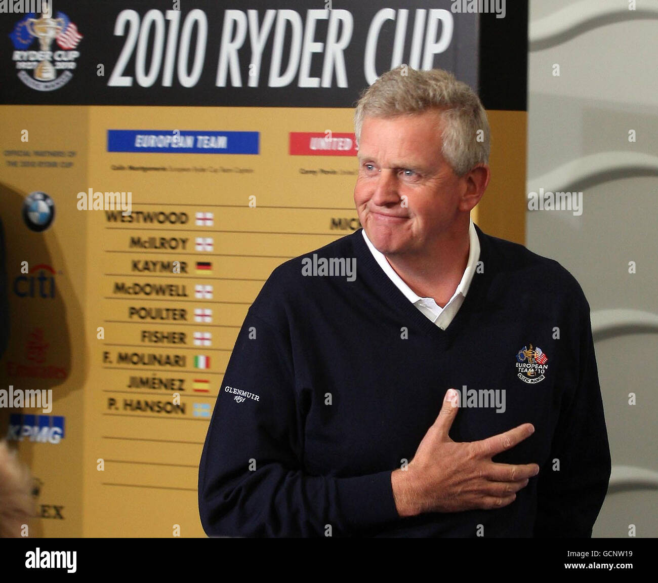 European Ryder Cup Captain Colin Montgomerie after announcing his team ...