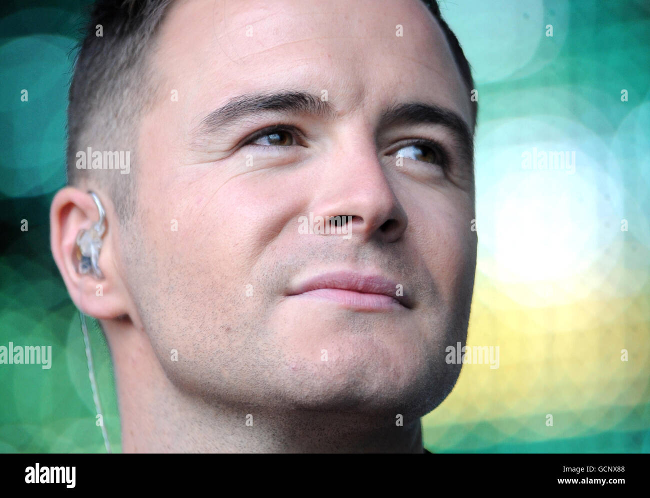 Shane Filan of Westlife performs on stage during Ladies Day at Newbury ...