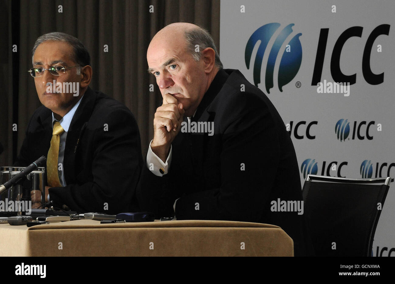 ICC chief executive Haroon Lorgat (left) and ICC anti-corruption and ...