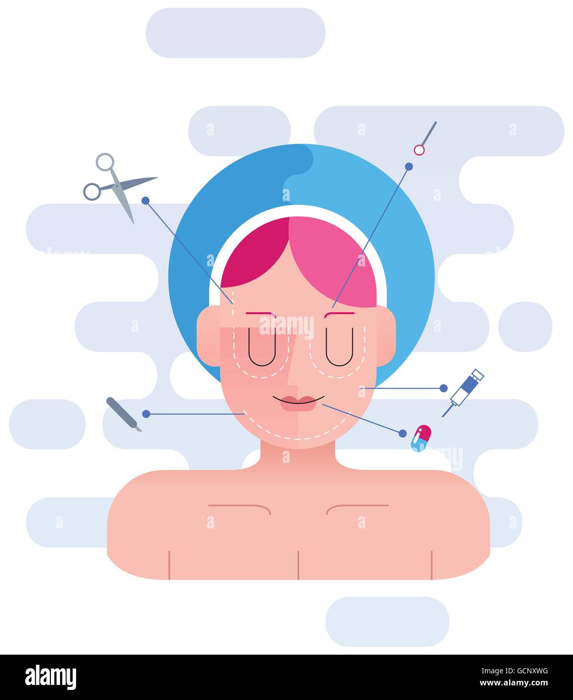 Concept flat design illustration for plastic surgery Stock Vector Image ...