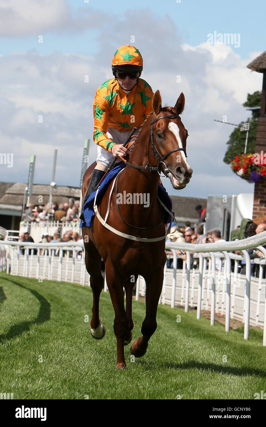 Jockey joe fanning on satin love prior to the acomb hi-res stock ...