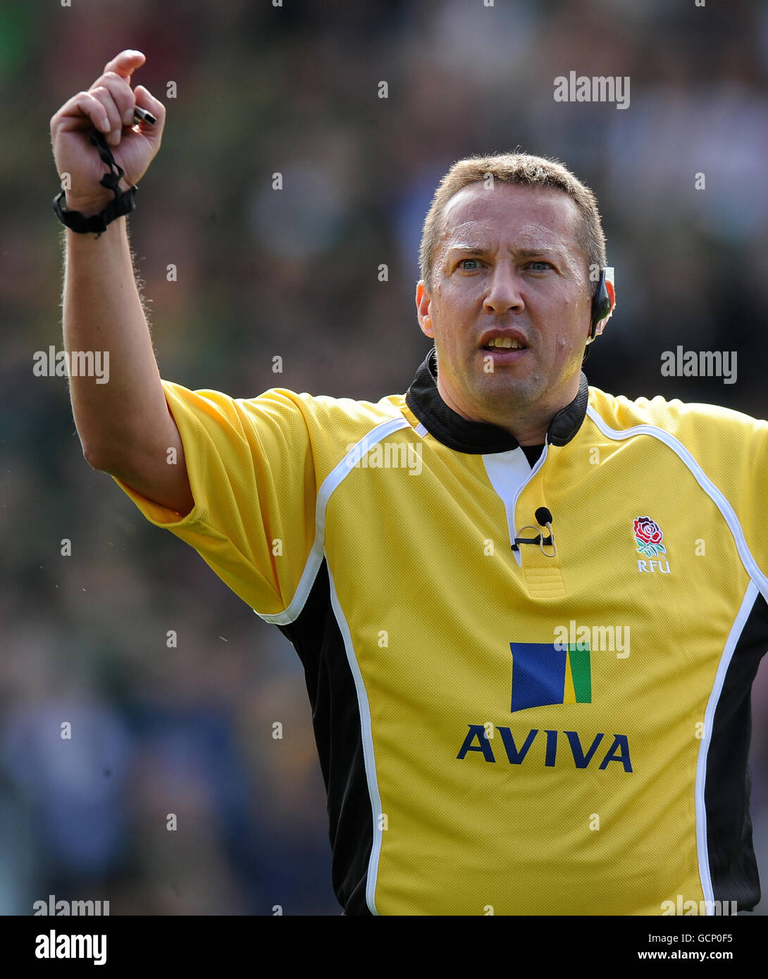 Referee dave pearson signals a penalty hi-res stock photography and ...