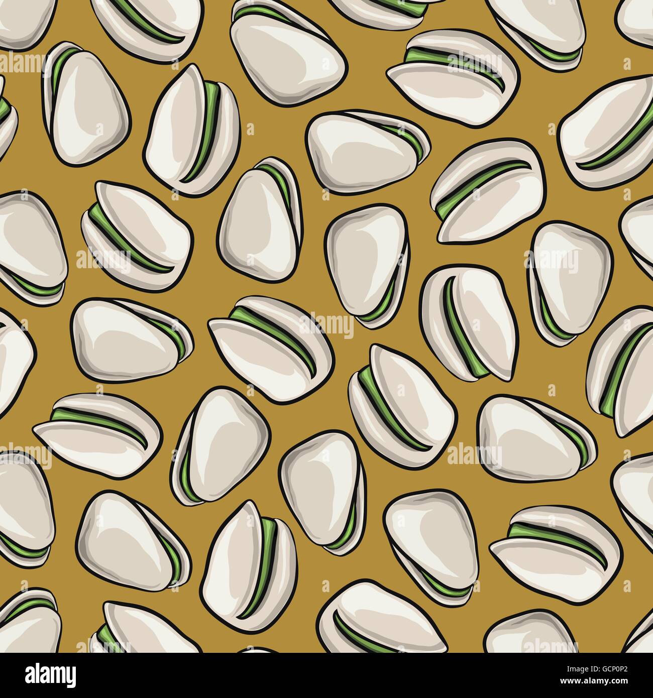 Vector seamless Pistachios pattern. Engraved collection Stock Vector ...