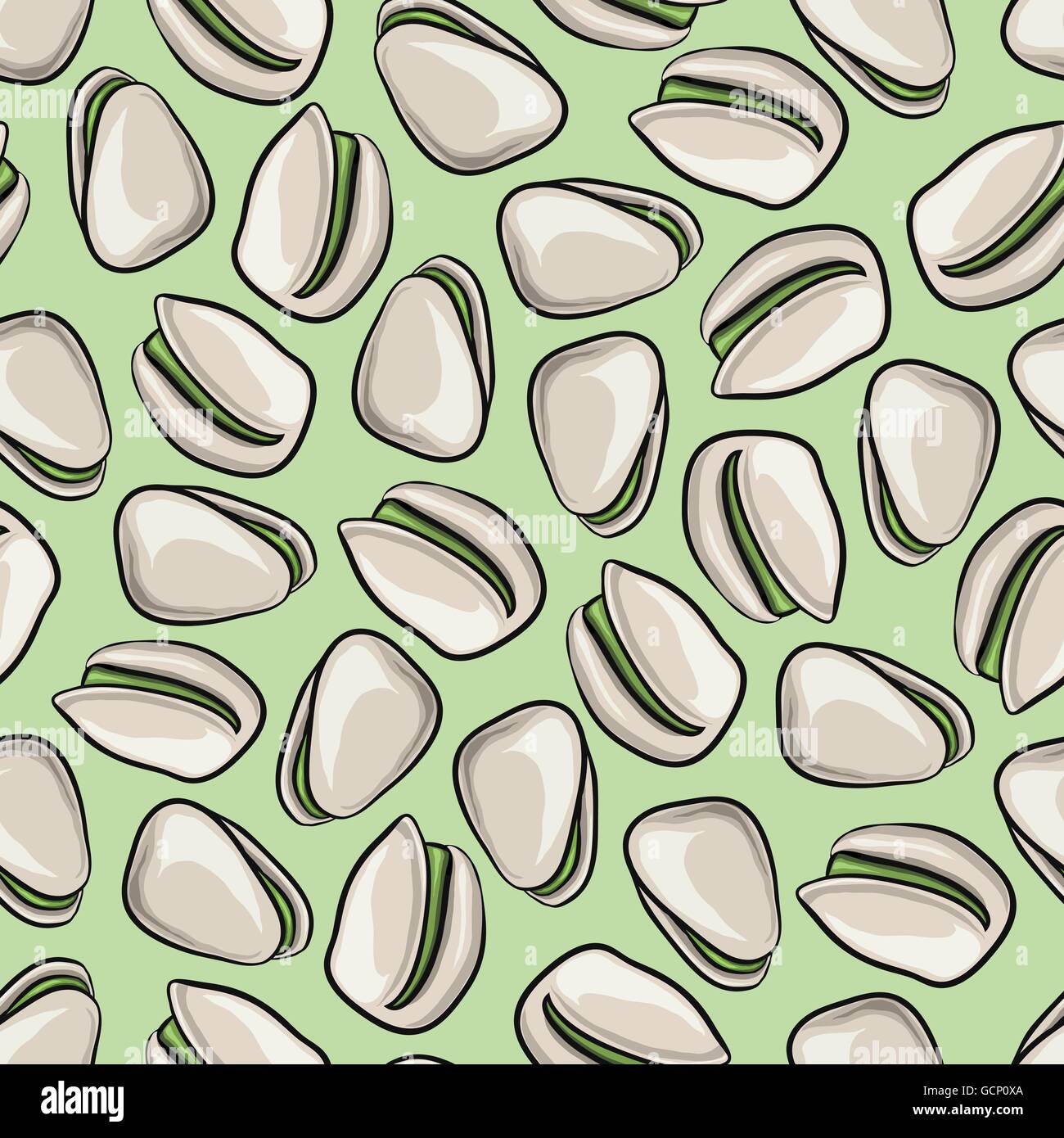 Vector seamless Pistachios pattern. Engraved collection Stock Vector ...