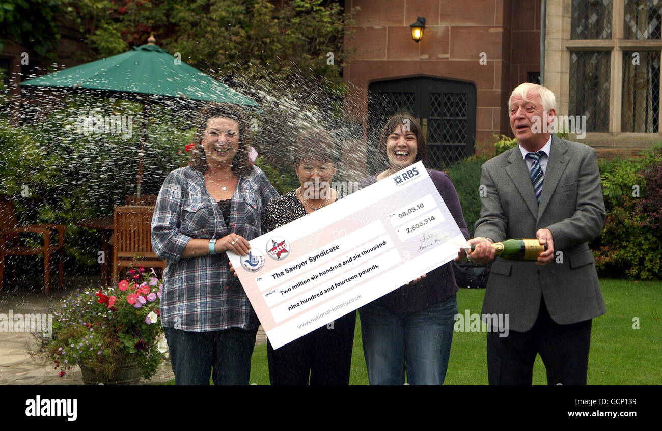 Family celebrate 2.6m lottery win Stock Photo - Alamy