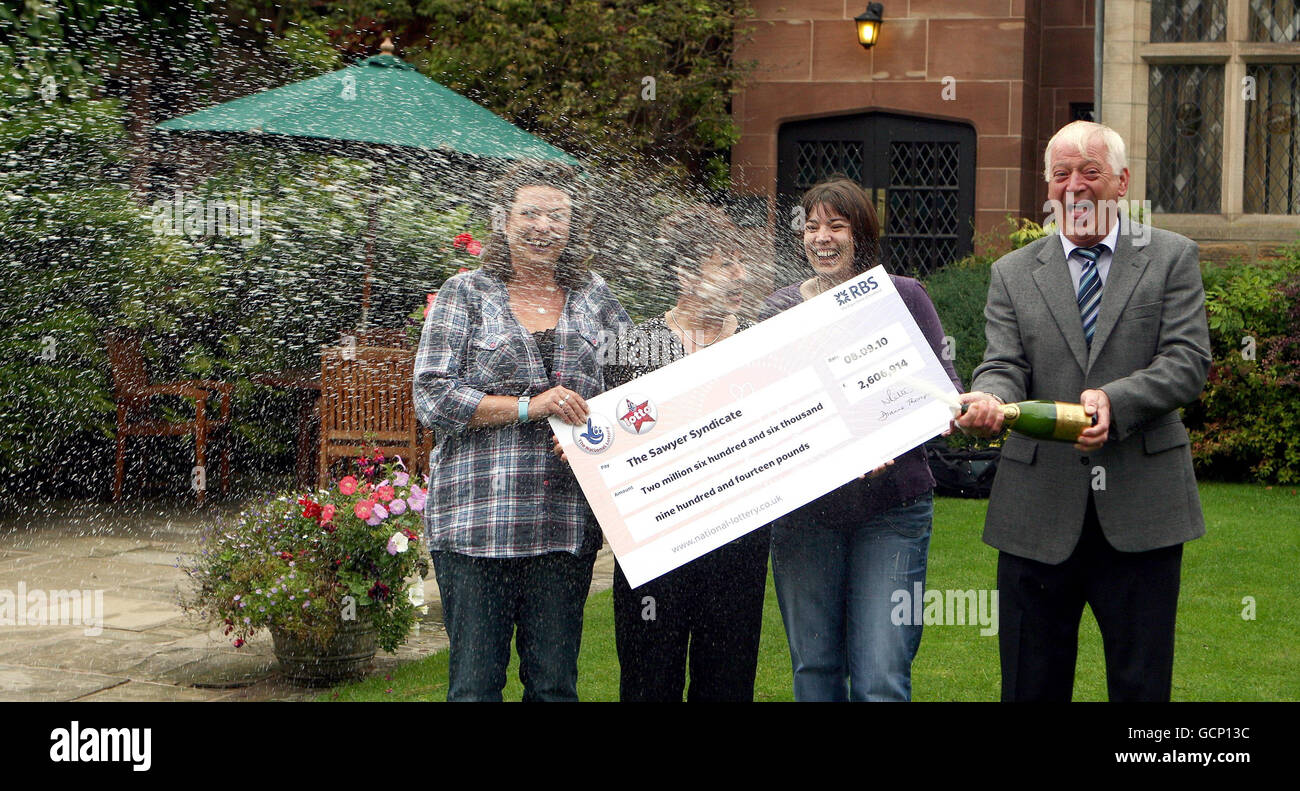 Family celebrate 2.6m lottery win Stock Photo - Alamy