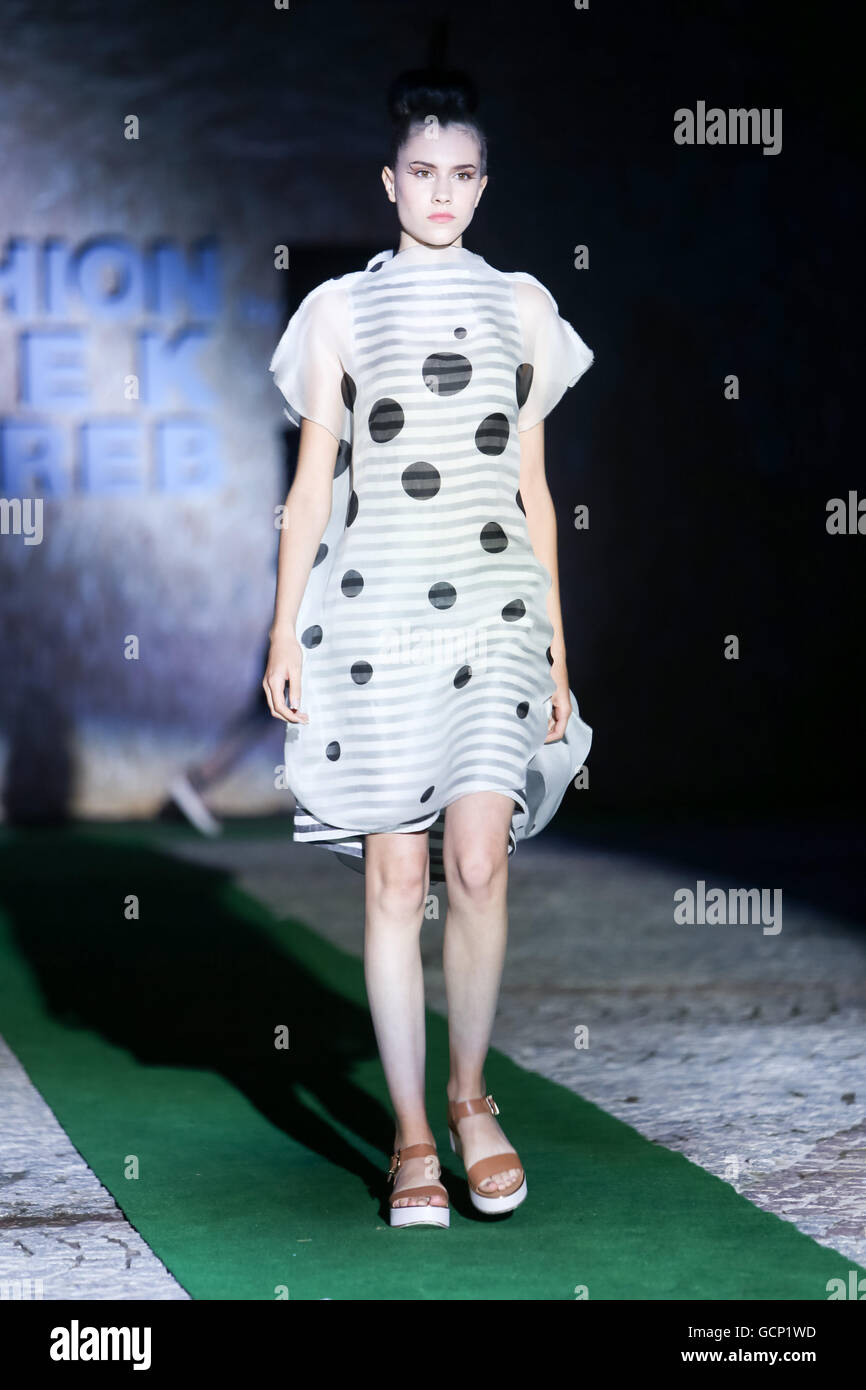 Model wearing clothes designed by Stolnik on the Fashion Week Zagreb ...