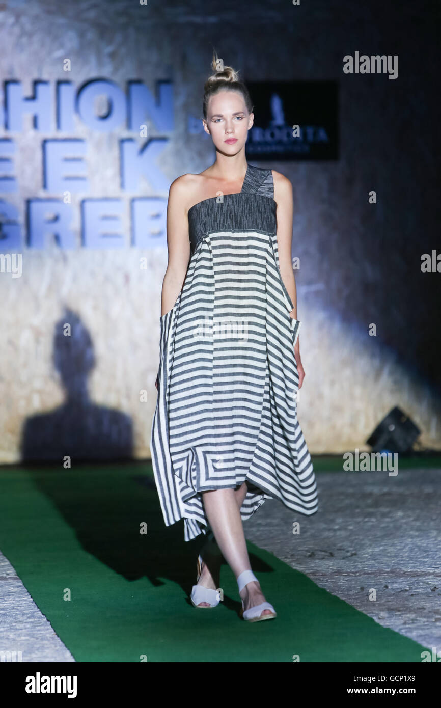 Model wearing clothes designed by Stolnik on the Fashion Week Zagreb ...