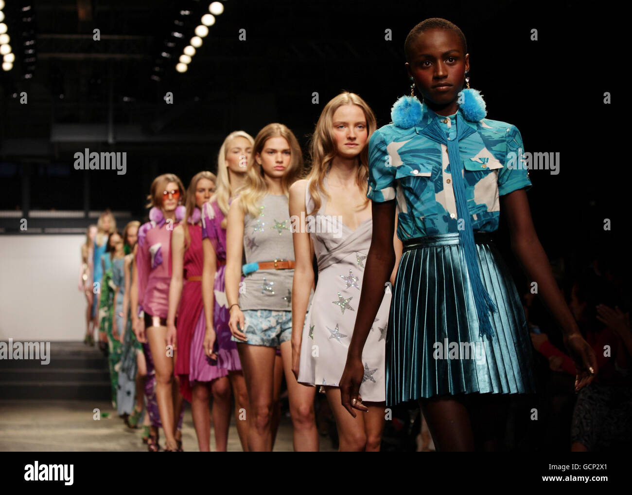 Models on the catwalk during the House of Holland spring/summer London ...