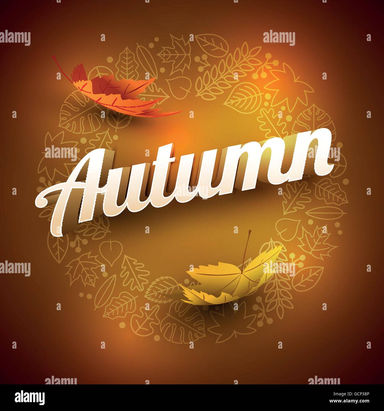 Vector autumn frame with various leaf icons Stock Vector Image & Art ...