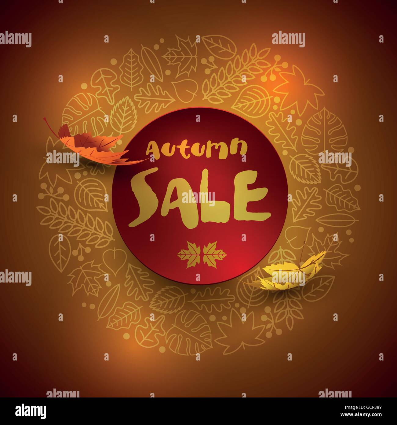 Poster autumn sale leaves Stock Vector Images - Alamy