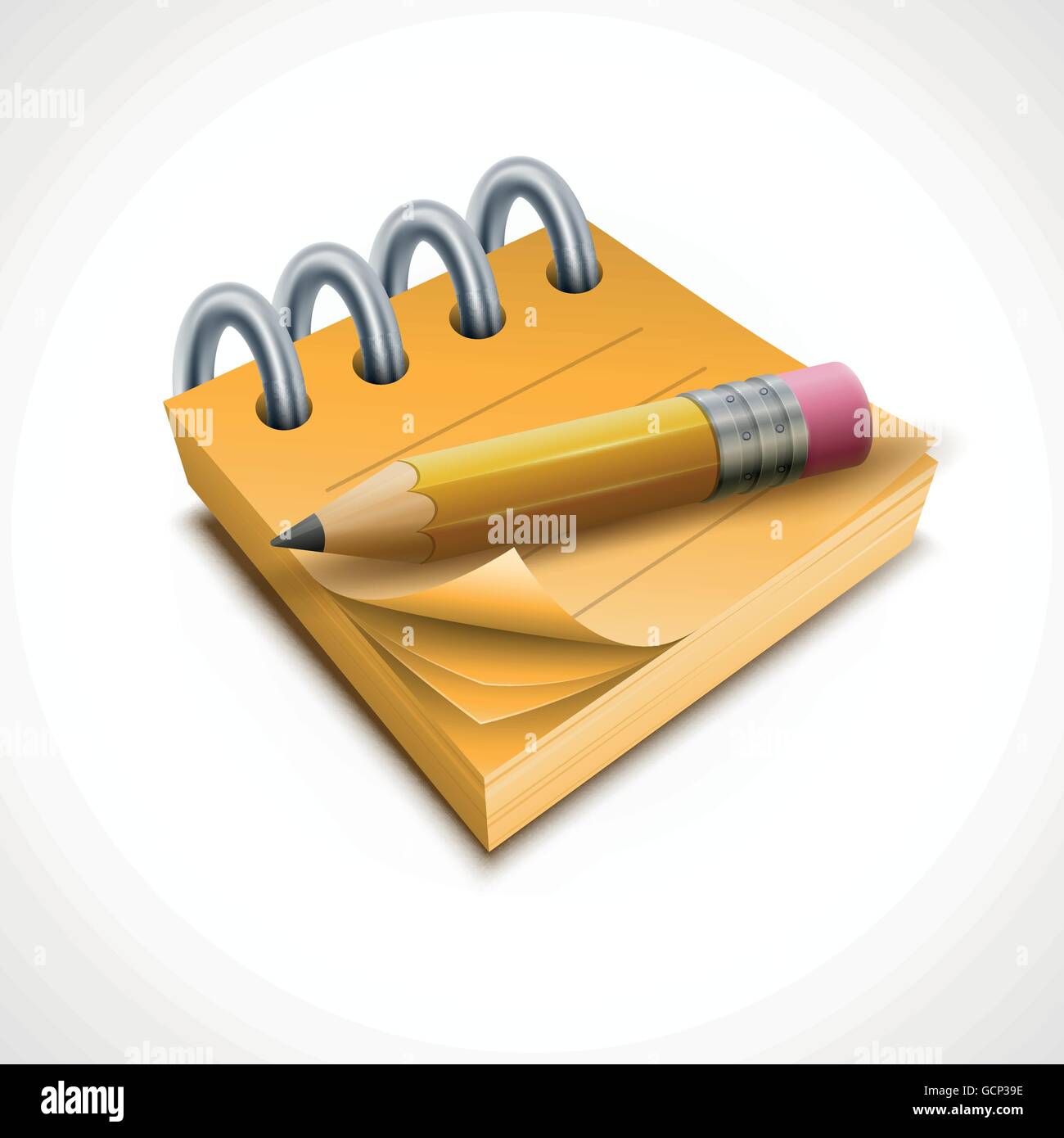 Vector illustration of pencil and notepad. Elements are layered ...