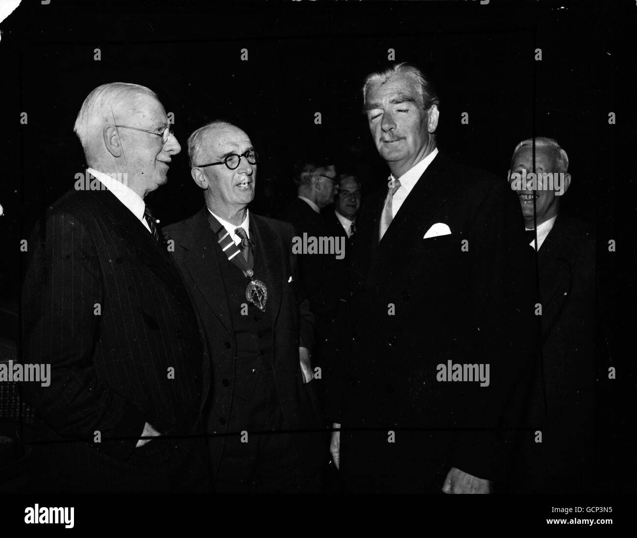 Pictured with lord kemsley on left and mr d r prosser Black and White ...