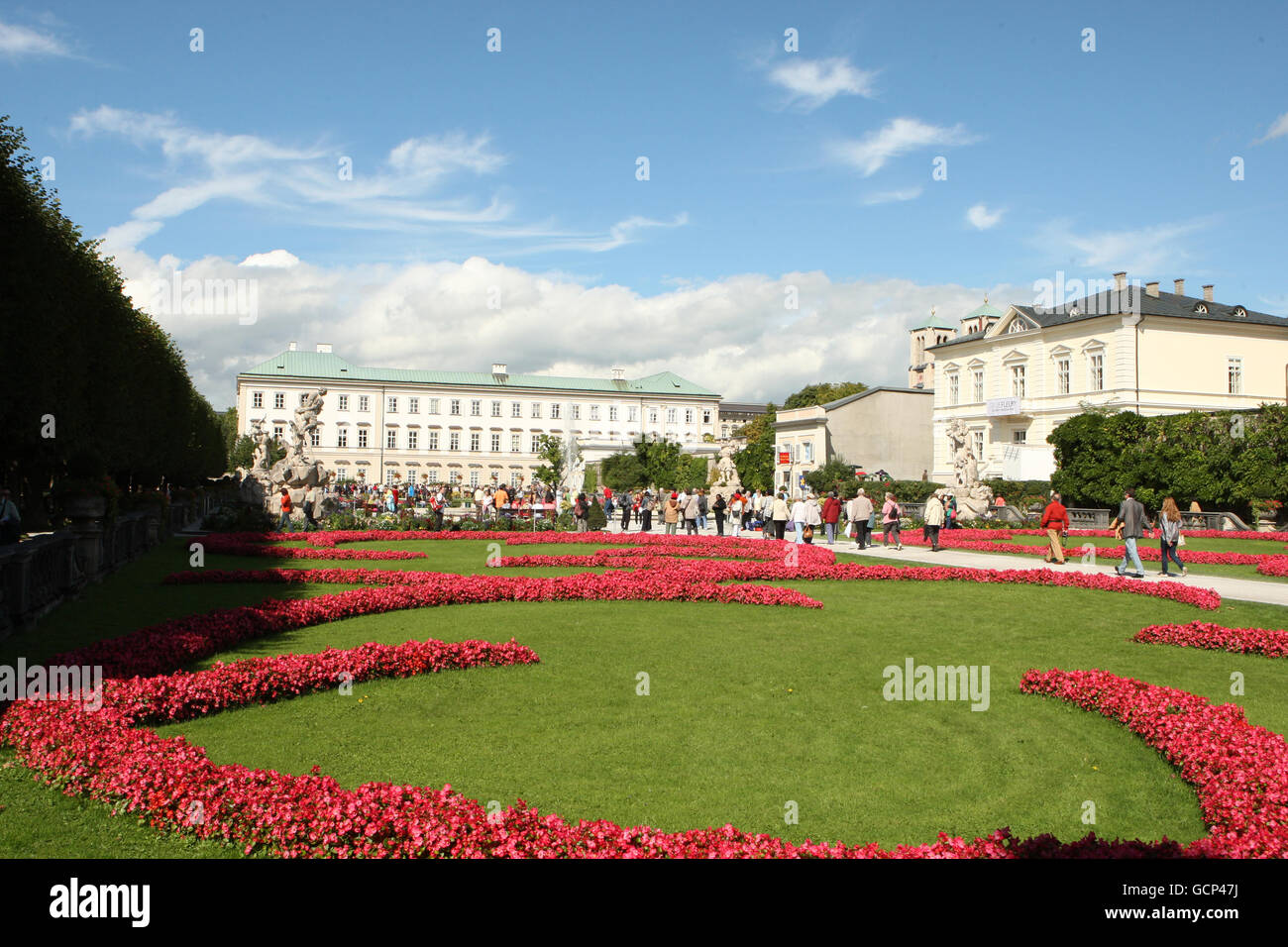 A view of the Palace of Mirabell gardens in Salzburg Stock Photo - Alamy