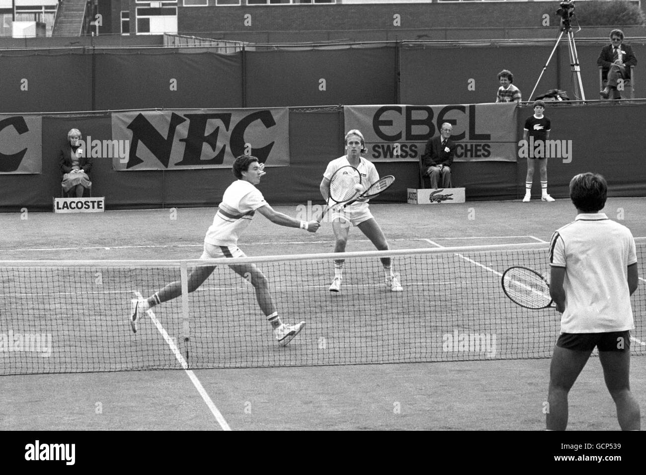 Great Britain's John Lloyd (centre) and his partner Colin Dowdeswell ...