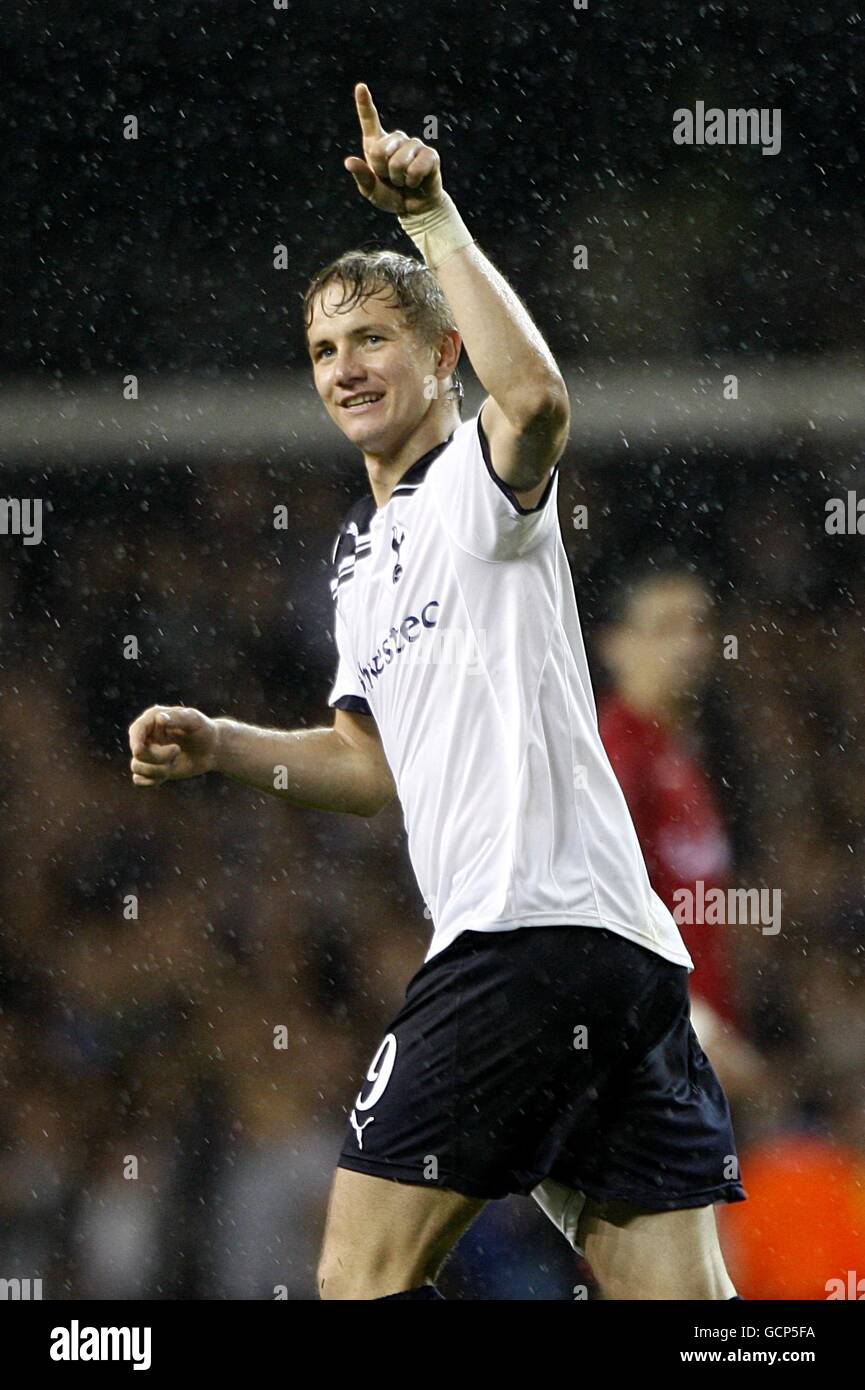 Tottenham Hotspur's Roman Pavlyuchenko celebrates after he scores his ...