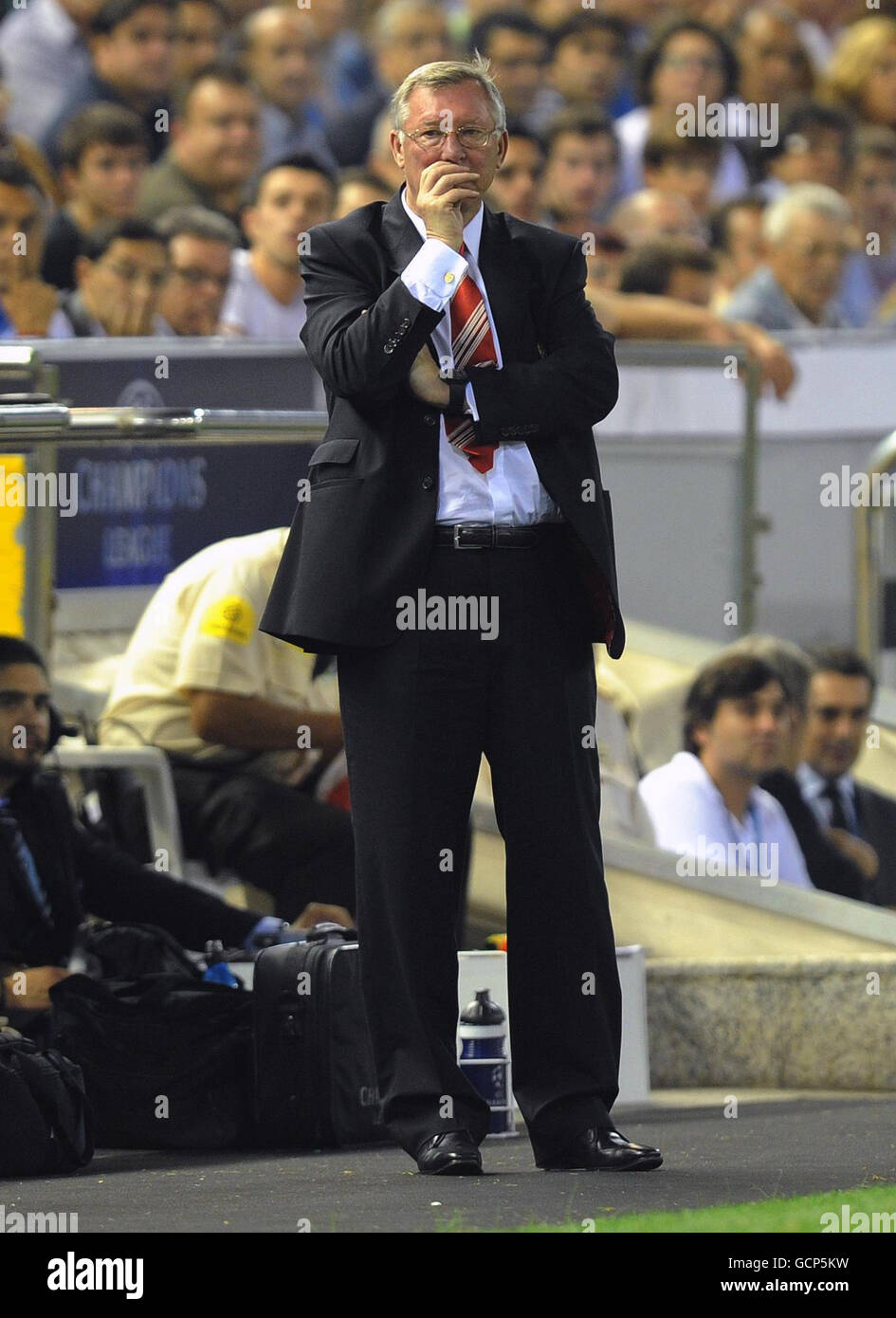 Manchester uniteds manager alex ferguson during the uefa champions ...