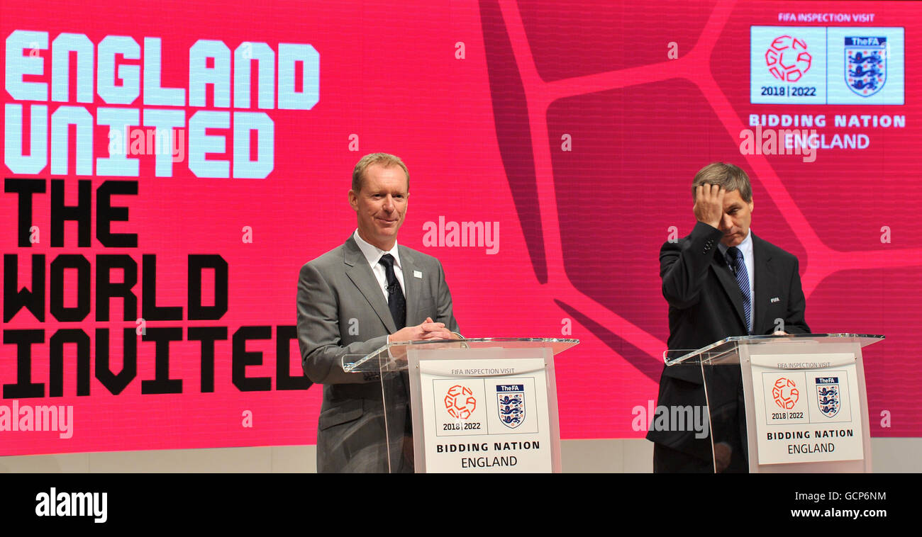 Chief Executive of England 2018 Bid Andy Anson (left) with Head of the ...