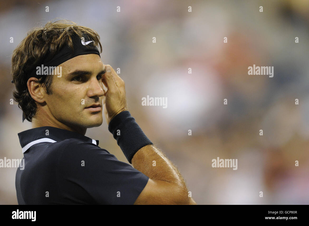 Switzerland's Roger Federer in action against Argentina's Brian Dabul ...