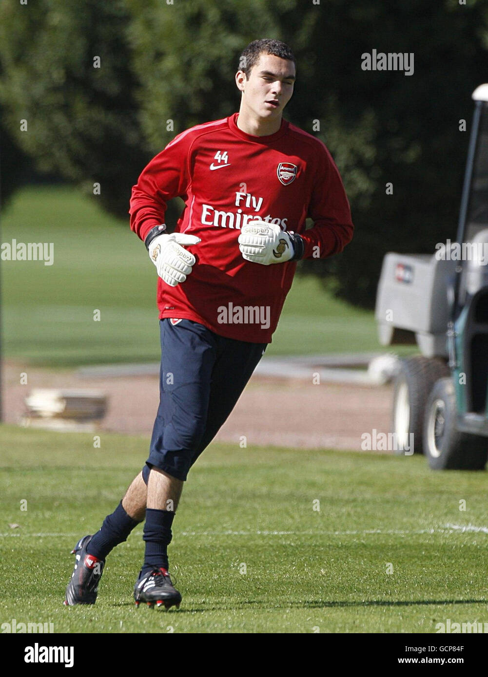 Arsenal goalkeeper James Shea during the training session at London ...