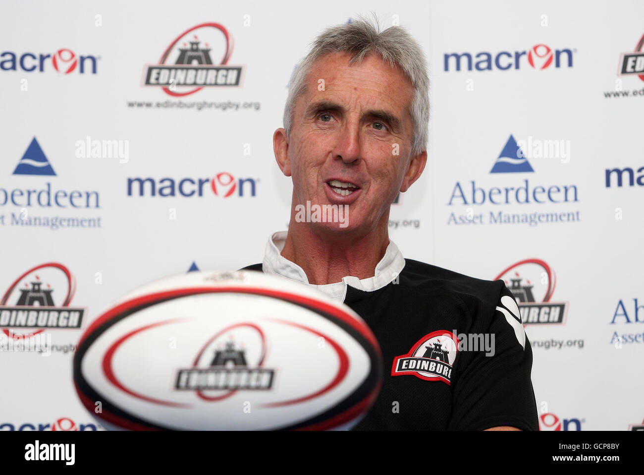 Edinburgh Rugby's Head Coach Rob Moffat during a team announcement at ...