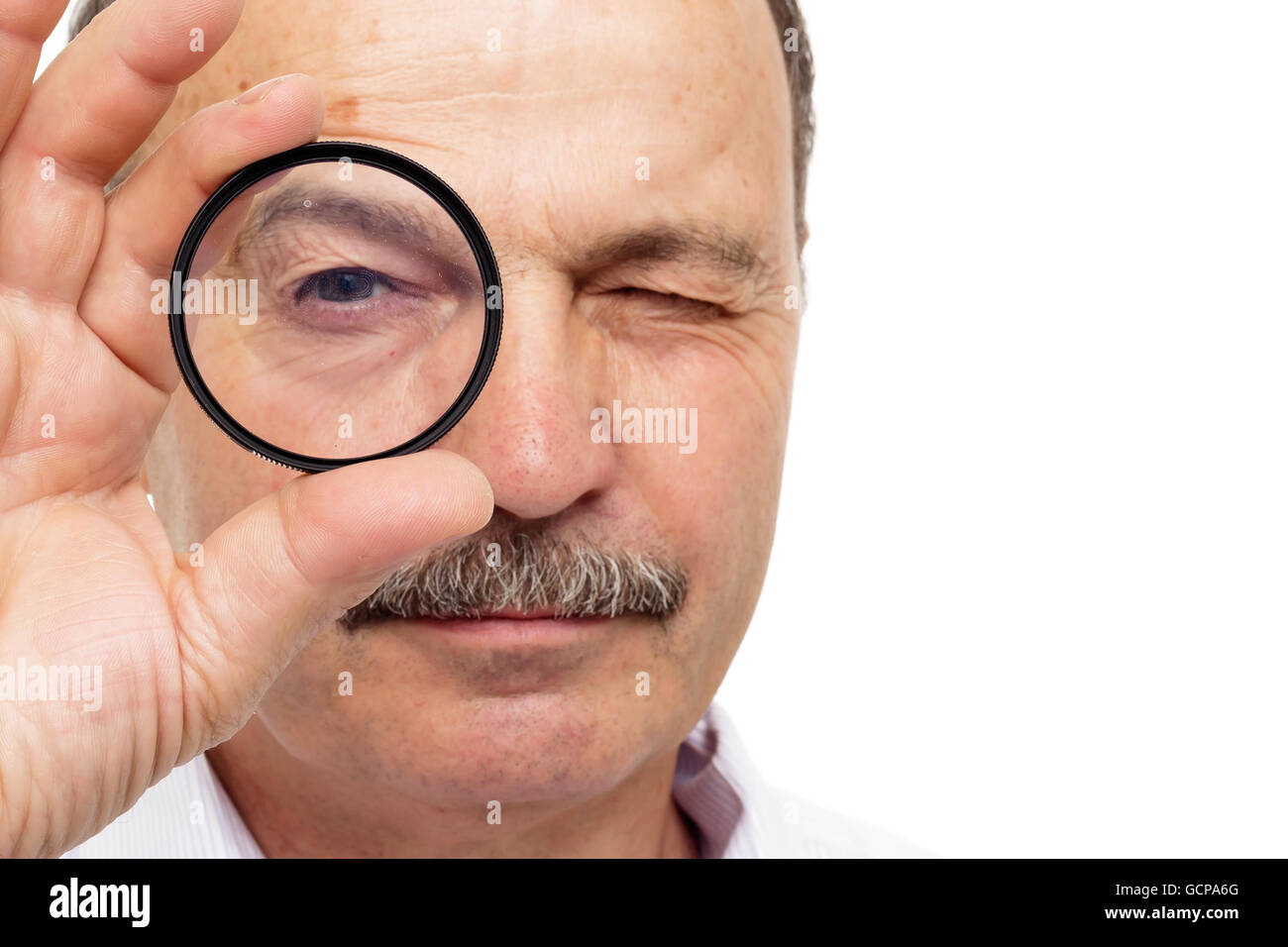 Male shows a filter used for photographing Stock Photo - Alamy