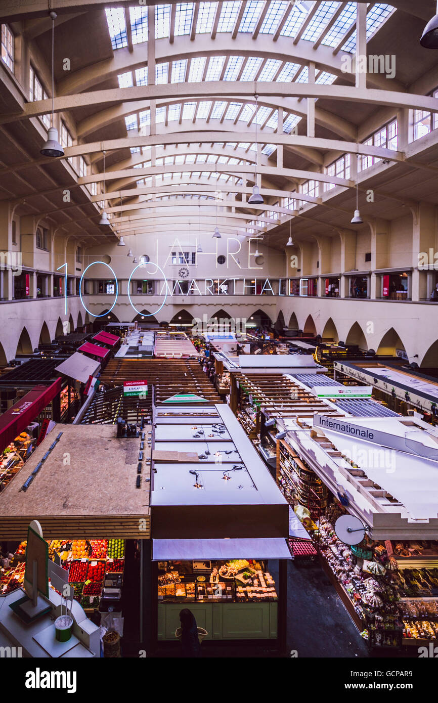 Interior VIew of Market Hall in Stuttgart, Germany Stock Photo - Alamy