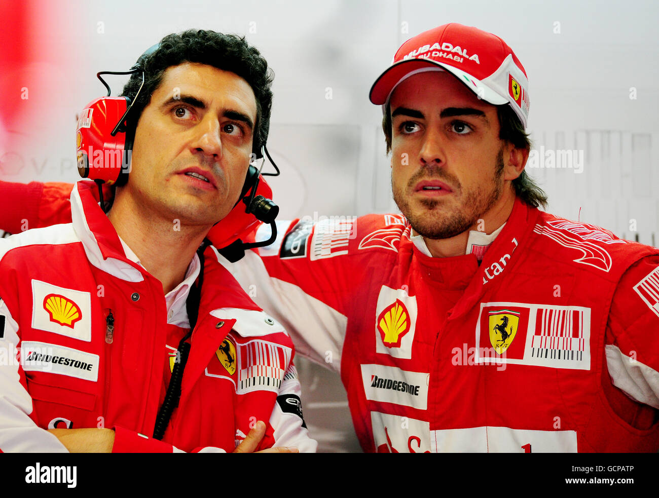 Ferraris fernando alonso during practice at the monza circuit hi-res ...