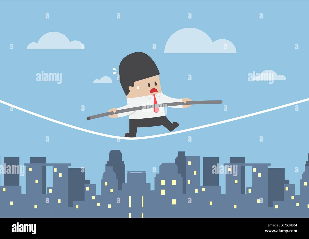 Walking a tight rope Stock Vector Images - Alamy