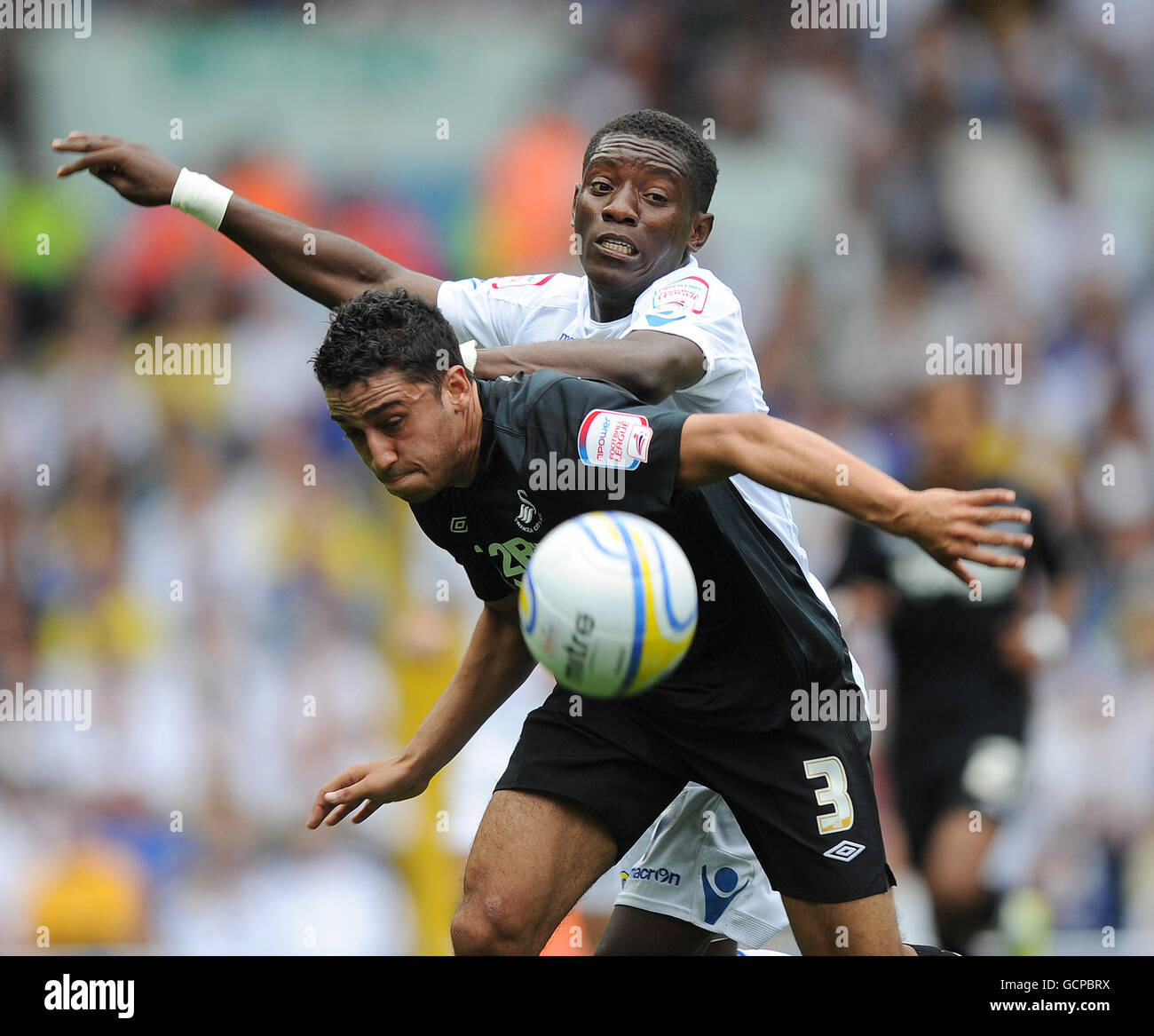 Swansea City's Neil Taylor and Leeds United's Max Gradel Stock Photo ...