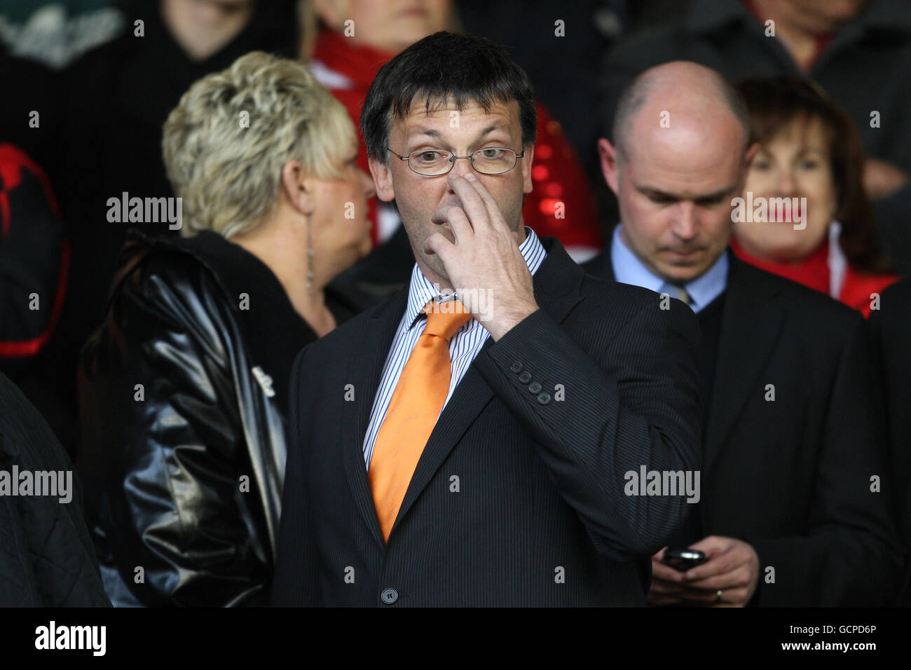 Blackpool chairman karl oyston in the stands hi-res stock photography ...