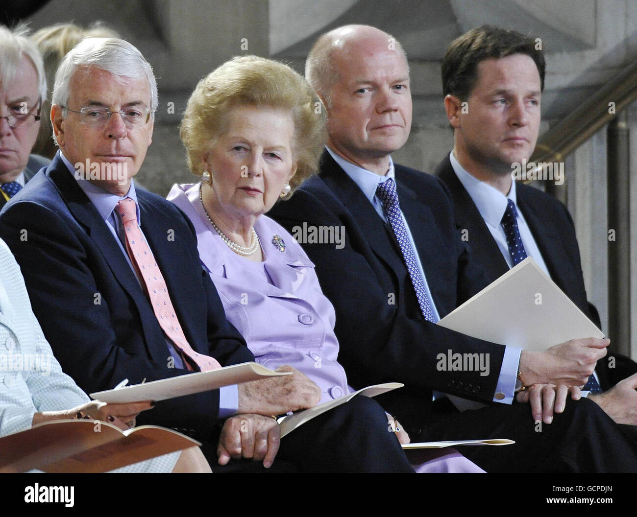 (from left) Former British Prime Ministers Sir John Major and Baroness ...