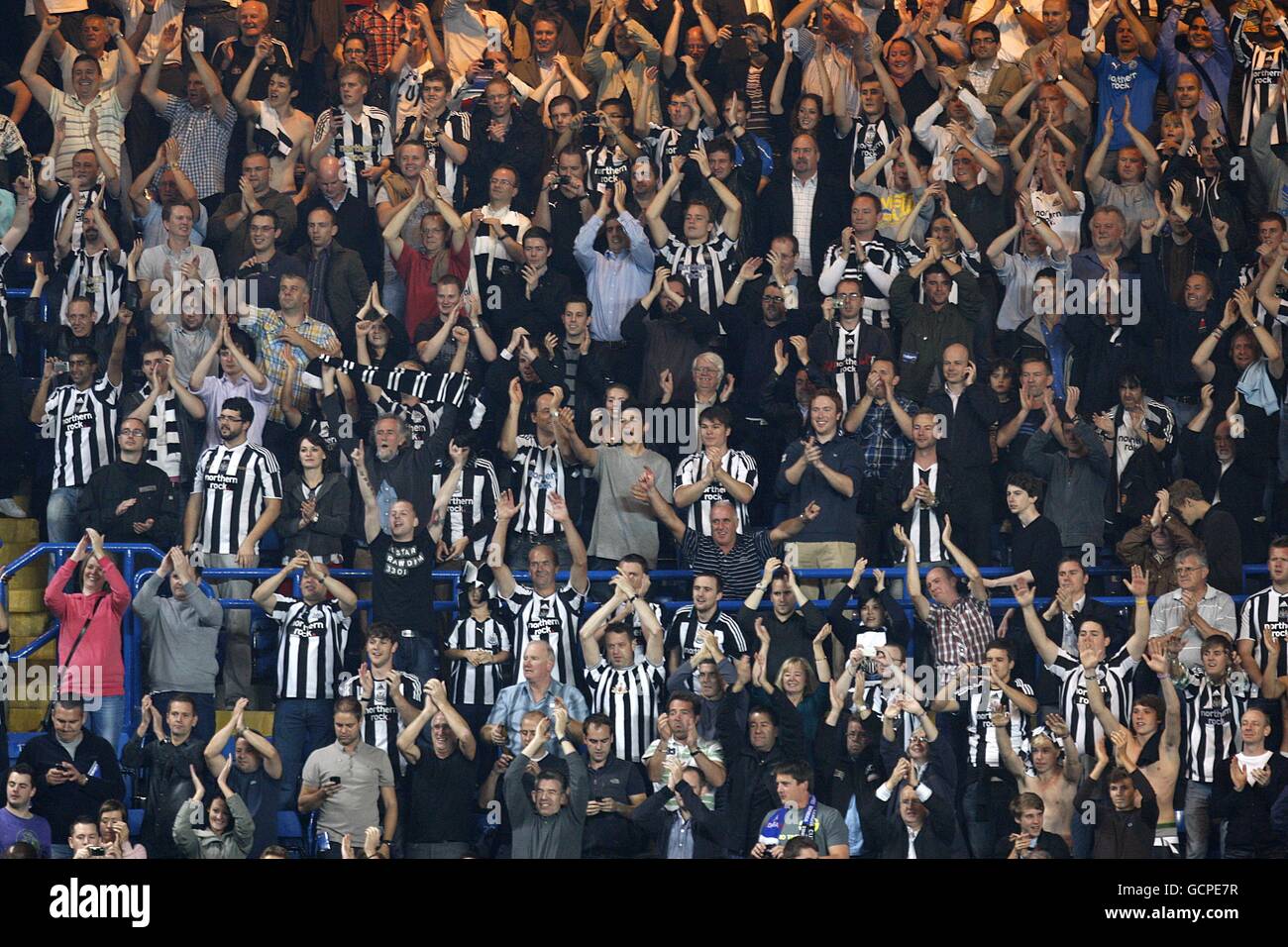 Newcastle united fans celebrate in stands hi-res stock photography and ...
