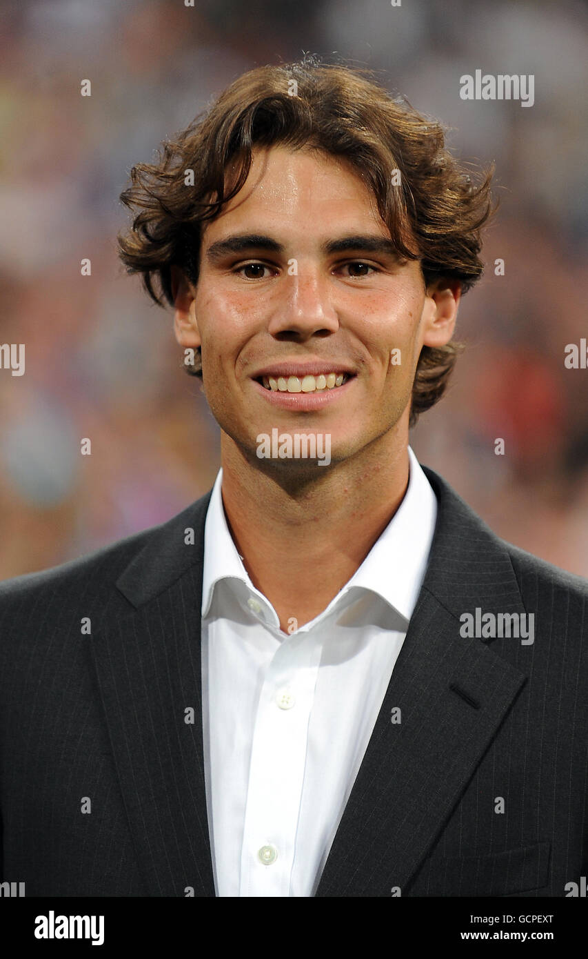 Tennis player, Rafael Nadal on the pitch before the match Stock Photo ...
