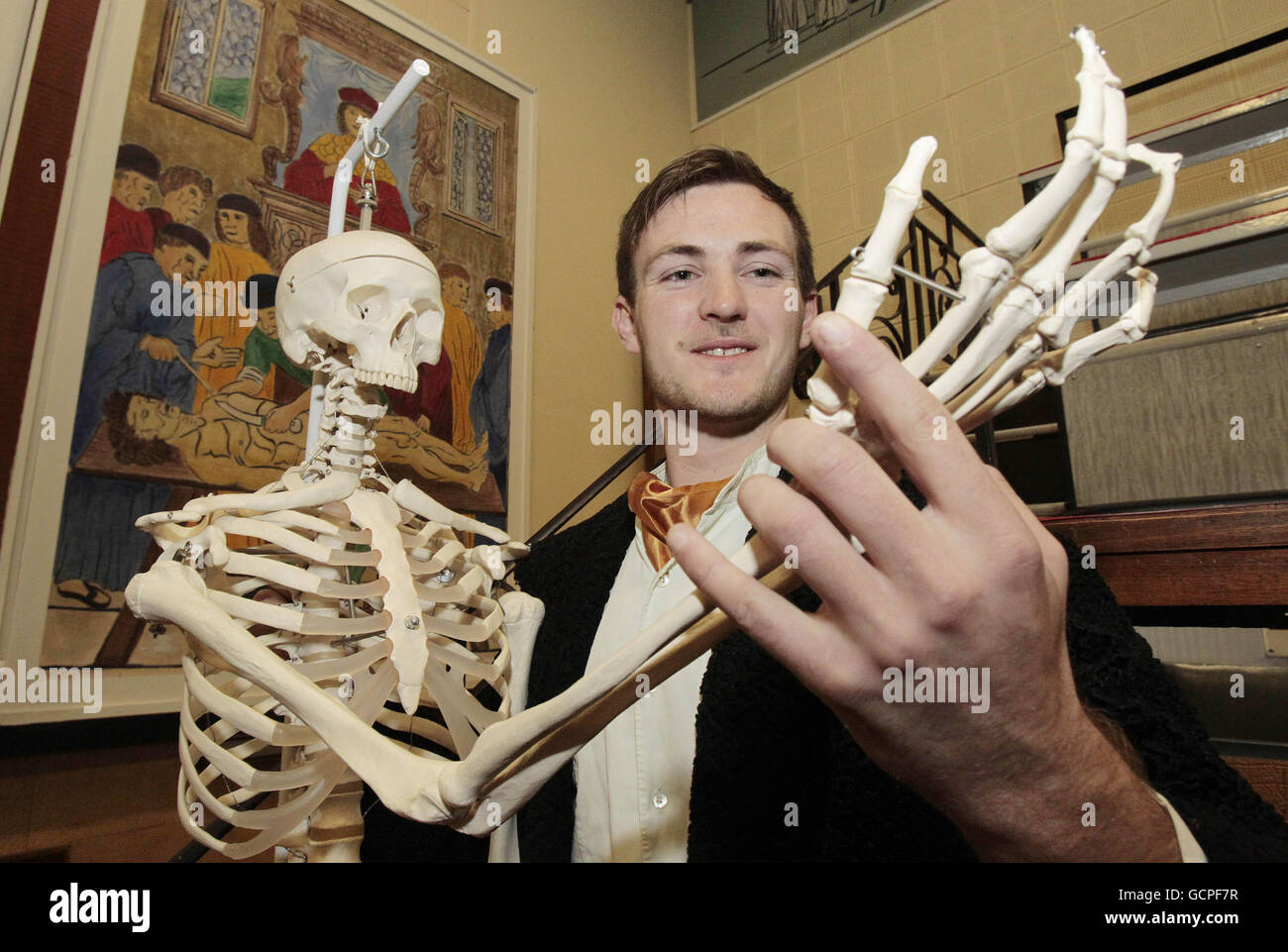 Trinity College student Sean Gill takes part in a photocall celebrating ...