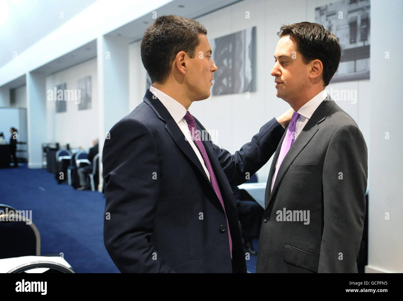 Labour Party leader Ed Miliband (right) and brother David in the ...