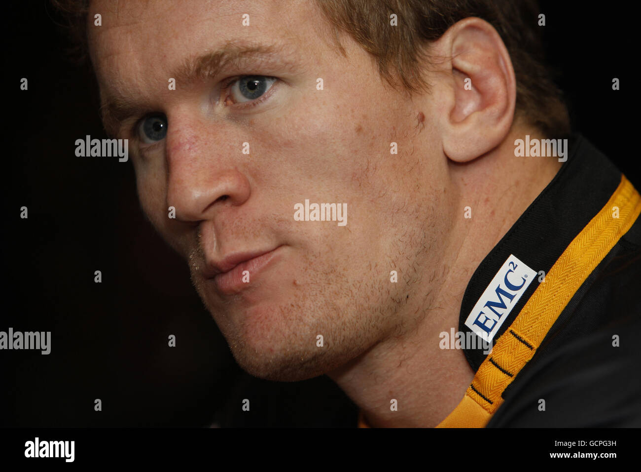 Captain of London Wasps Tom Rees talks to the media during the Heineken ...