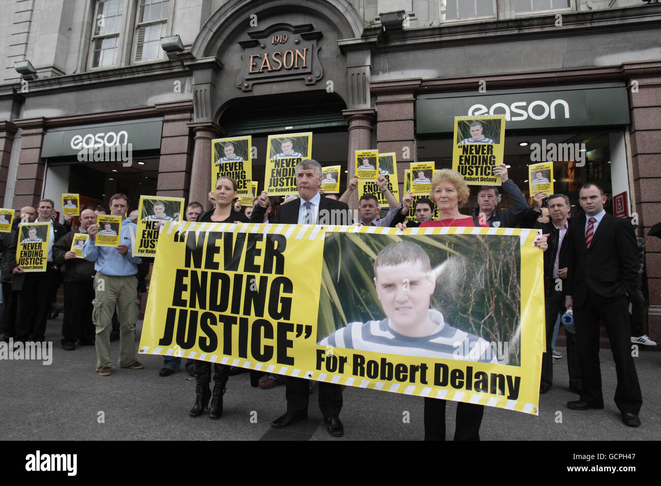 Justice for Robert Delany campaign Stock Photo - Alamy