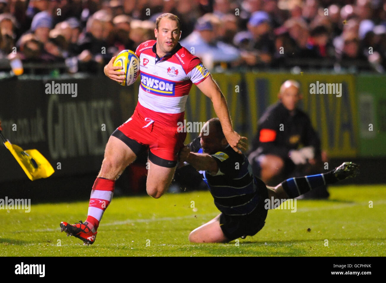 Bath Rugby's David Barnes and Gloucestershire Rugby's James Simpson ...