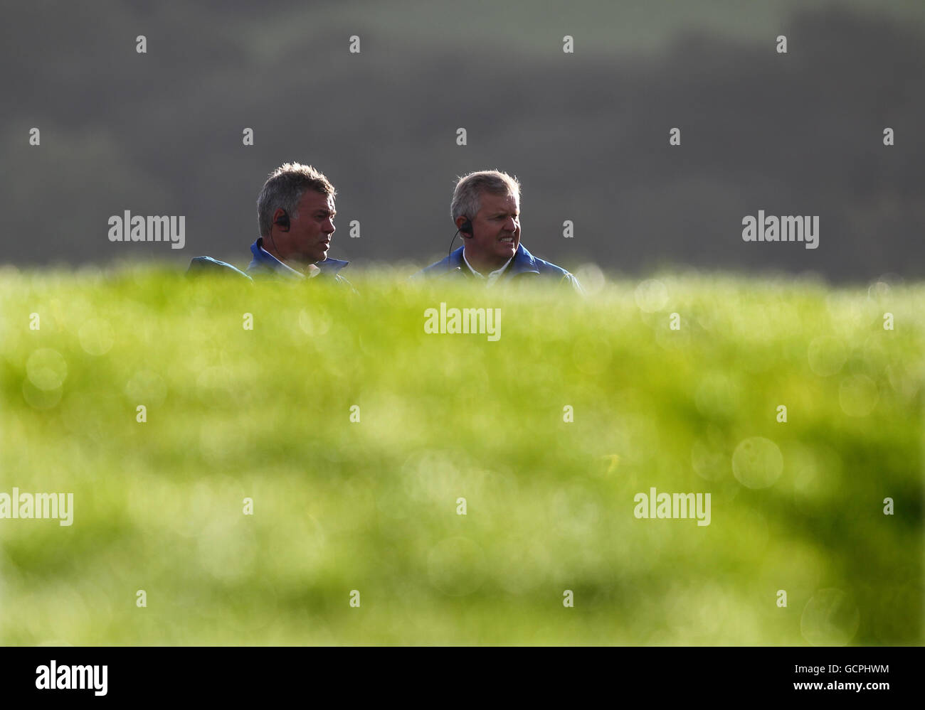 Europe's Captain Colin Montgomerie (right) and Vice Captain Darren ...