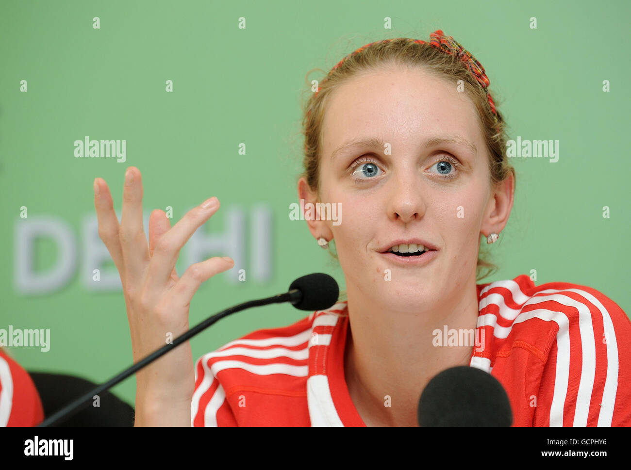 England swimmer Fran Halsall during a press conference held in the ...