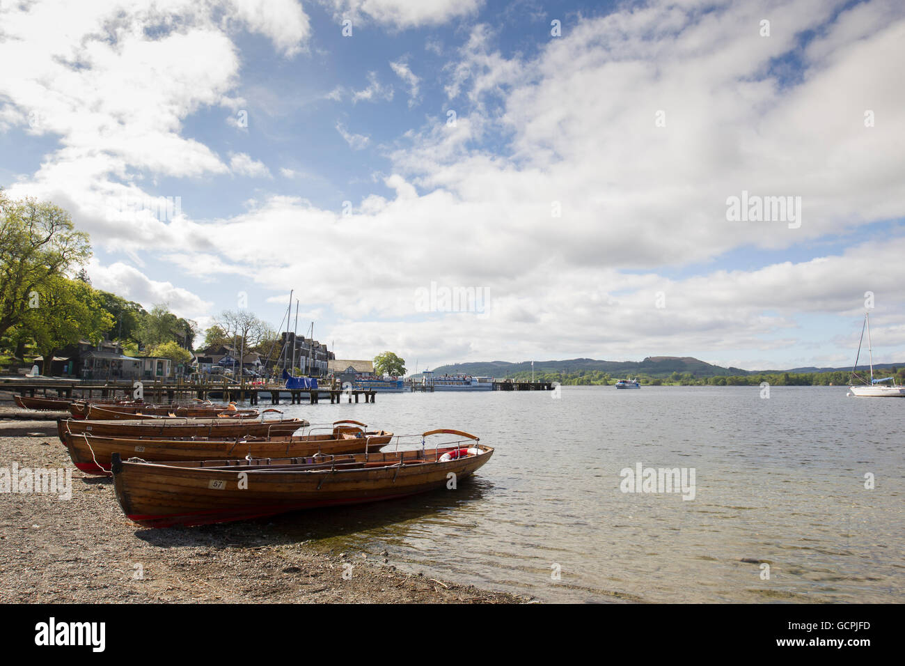 Waterhead Ambleside - Lake Windermere - traditional wooden rowing boats ...