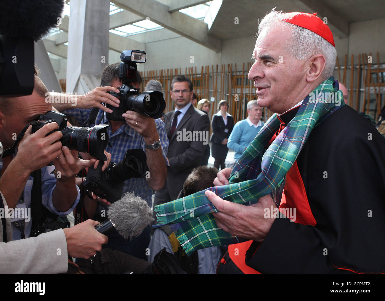 Cardinal Keith O'Brien unveils the worlds first Papal visit plaid, the ...