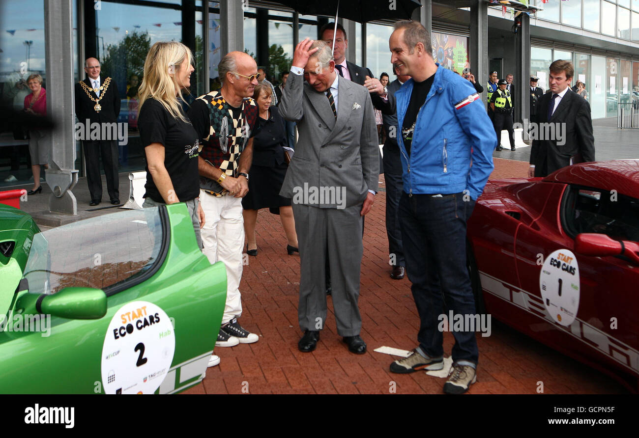The Prince of Wales meets (from left) Gaby Roslin, Roger Saul and Kevin ...
