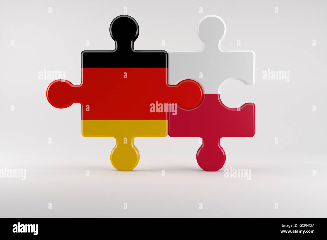 3d illustration, Symbol of good relations between Germany and Poland ...